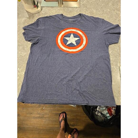 Marvel | Shirts | Captain America Adult New Tshirt Classic Distressed ...